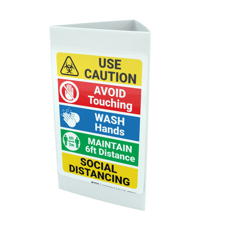 Social Distance List Portrait - Tri-fold Sign | Creative Safety Supply