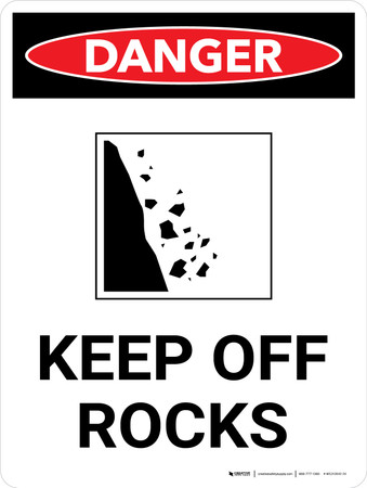 Danger: Keep Off Rocks Portrait with Graphic - Wall Sign | Creative ...