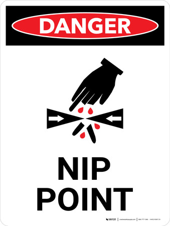 Danger: Nip Point Portrait with Graphic - Wall Sign | Creative Safety ...