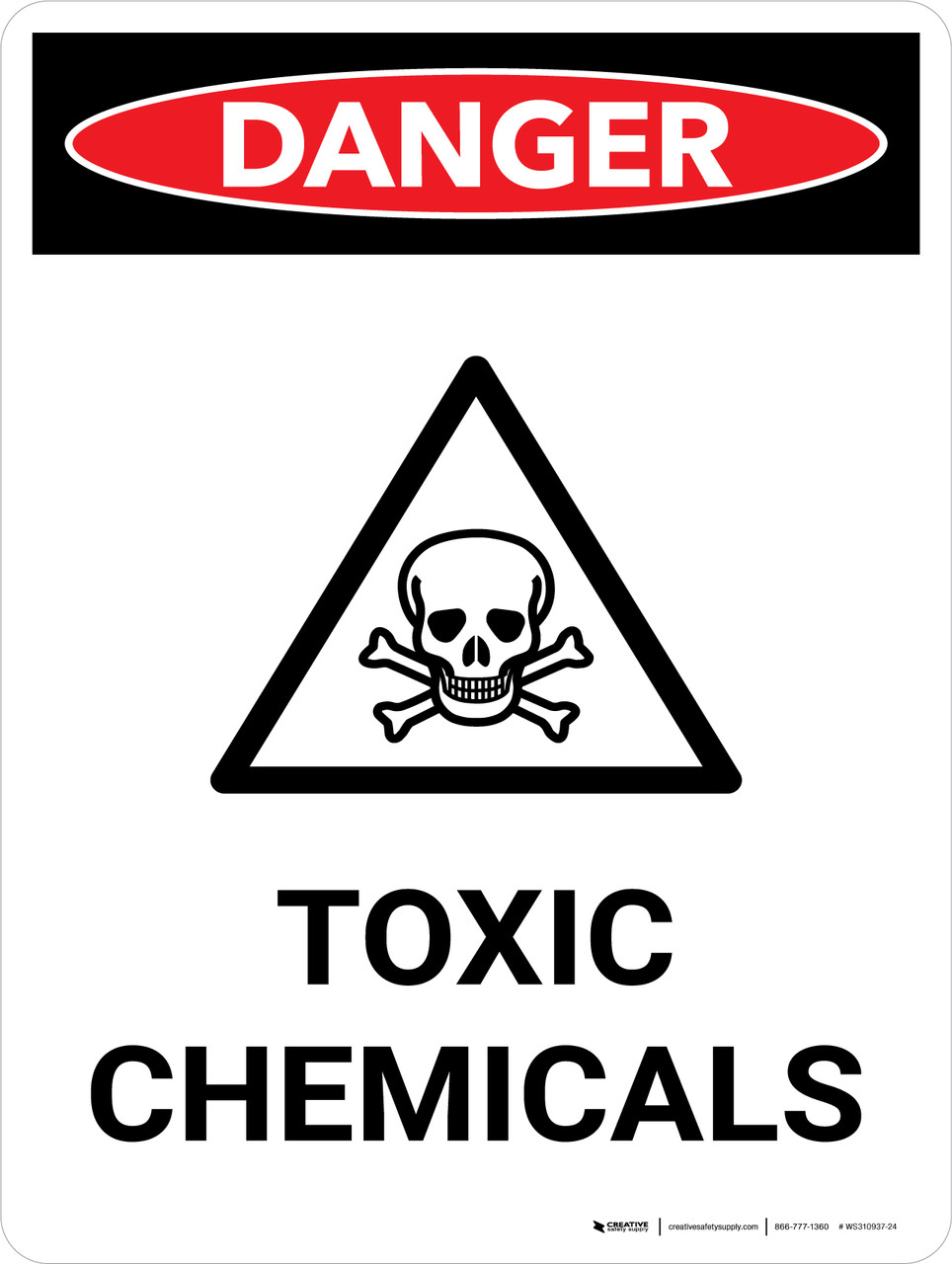 Toxic Chemical Sign Danger Toxic Chemicals Contamination Risk. Sticker
