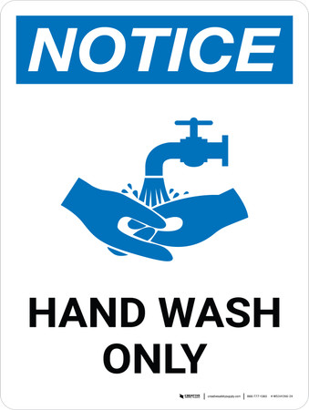 Notice: Hand Wash Only Portrait with Graphic