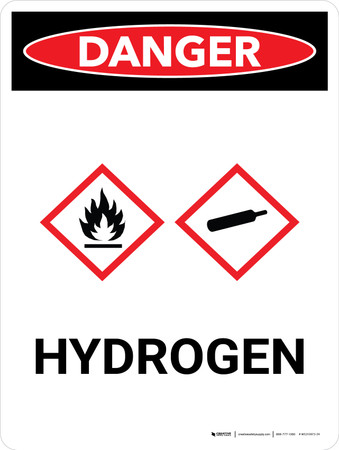 Danger: Hydrogen Portrait with Graphic - Wall Sign | Creative Safety Supply