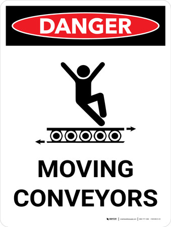 Moving Conveyors Portrait with Graphic - Wall Sign