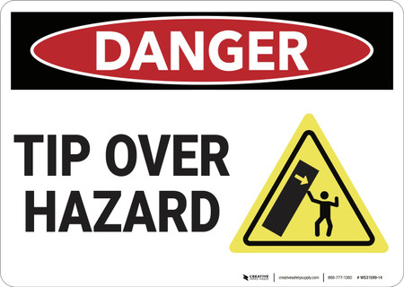 Danger: Tip Over Hazard - Wall Sign