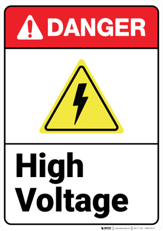 Danger: High Voltage ANSI - Wall Sign | Creative Safety Supply