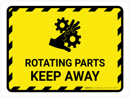 Rotating Parts Keep Away Landscape - Wall Sign