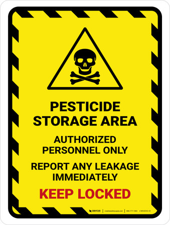Pesticide Storage Area Authorized Personnel Portrait - Wall Sign ...