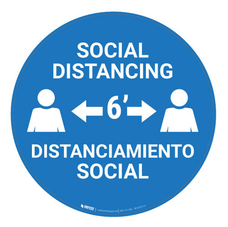 Social Distancing - Bilingual Spanish - Carpet Sign