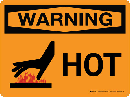 Warning: Hot Landscape With Hot Surface Icon - Wall Sign