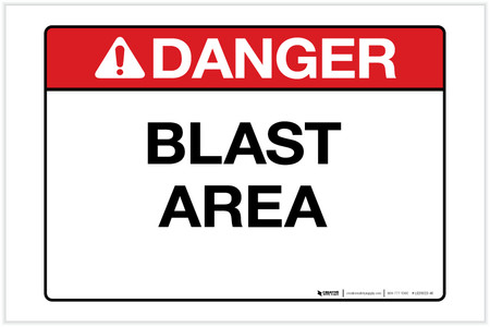 Danger: Blast Area Landscape - Label | Creative Safety Supply