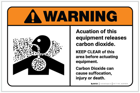 Warning: Actuation Equipment Releases Carbon Dioxide Keep Clear ...