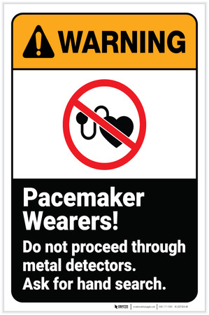 Warning: Pacemaker Wearers Do Not Proceed with Icon Portrait - Label ...