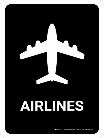 Airlines Black Portrait - Wall Sign | Creative Safety Supply