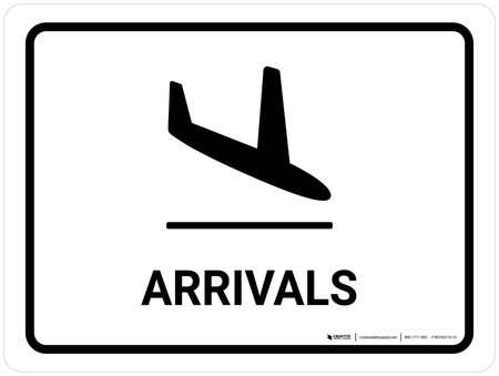 Arrivals White Landscape - Wall Sign