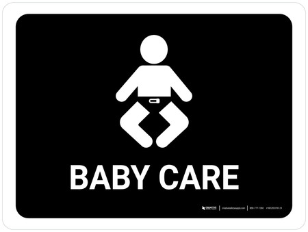 Baby Care Black Landscape - Wall Sign