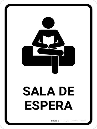 Waiting Room White Spanish Portrait - Wall Sign