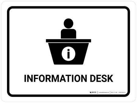 Information White Portrait - Wall Sign