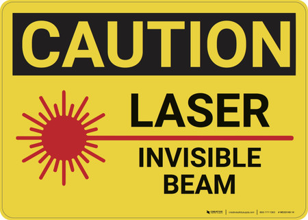 Caution: Laser Invisible Beam - Wall Sign
