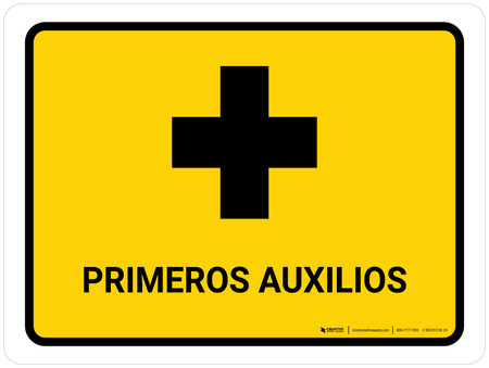 First Aid Yellow Spanish Landscape - Wall Sign