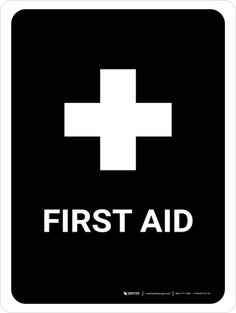 First Aid Black Portrait - Wall Sign