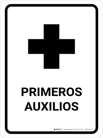 First Aid White Spanish Portrait - Wall Sign | Creative Safety Supply