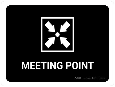 Meeting Point Black Landscape - Wall Sign