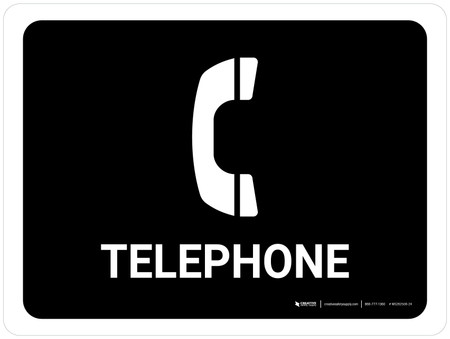 Telephone Black Landscape - Wall Sign