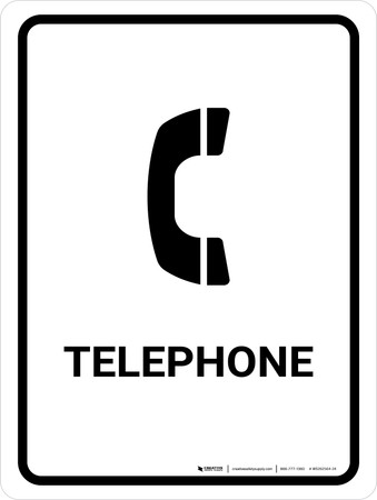 Telephone White Portrait - Wall Sign
