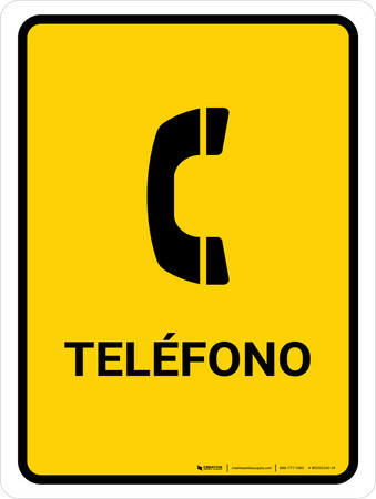 Telephone Yellow Spanish Portrait - Wall Sign