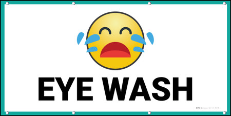 Eye Wash with Emojis - Banner | Creative Safety Supply