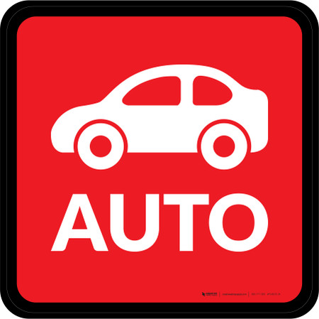 Auto with Icon Square - Floor Sign | Creative Safety Supply