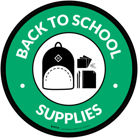 Back to School Supplies with Icon Circle - Floor Sign
