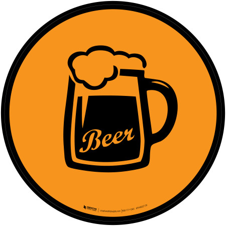 Beer Icon Circle - Floor Sign