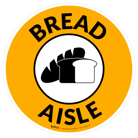 Bread Aisle with Icon Circle - Floor Sign