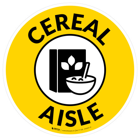 Cereal Aisle with Icon Circle - Floor Sign