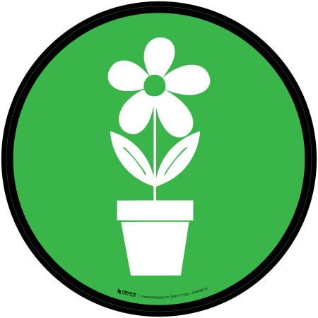 Flowers Icon Circle - Floor Sign | Creative Safety Supply