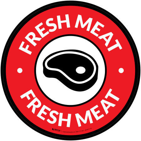 Fresh Meat with Icon Circle - Floor Sign