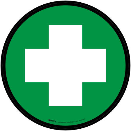 Health Icon Circle - Floor Sign