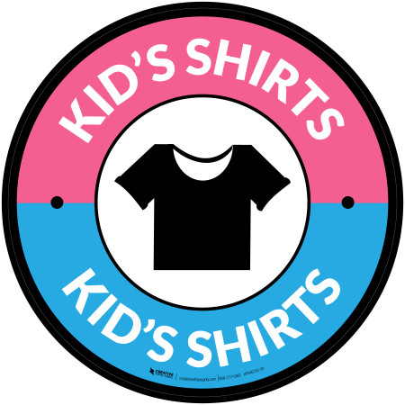 Kids Shirts with Icon Circle - Floor Sign