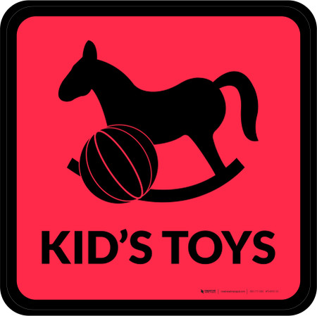 Kids Toys with Icon Square - Floor Sign | Creative Safety Supply