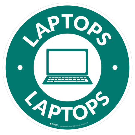 Laptops with Icon Circle - Floor Sign