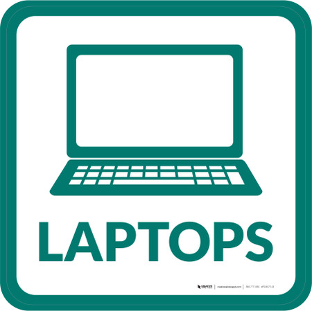 Laptops with Icon Square - Floor Sign