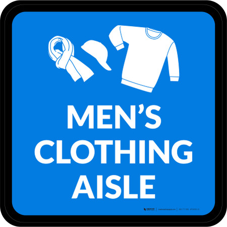 Mens Clothing Aisle with Icon Square - Floor Sign