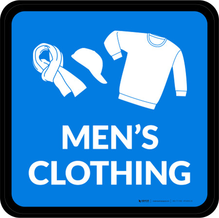 Mens Clothing with Icon Square - Floor Sign