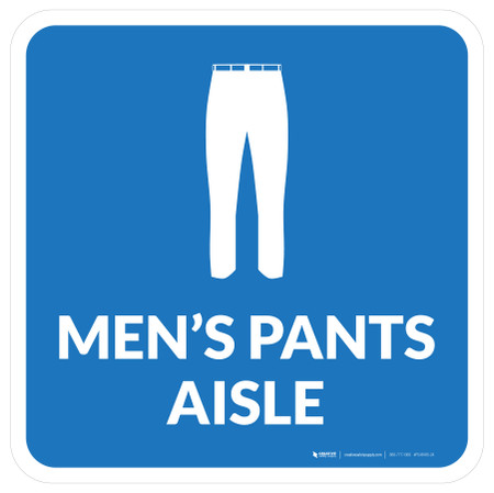 Mens Pants Aisle with Icon Square - Floor Sign