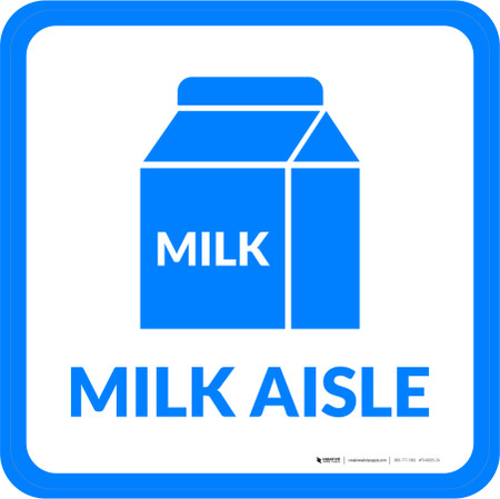 Milk Aisle with Icon Square - Floor Sign