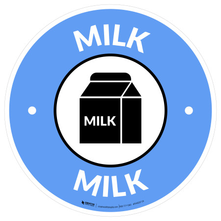 Milk with Icon Circle - Floor Sign