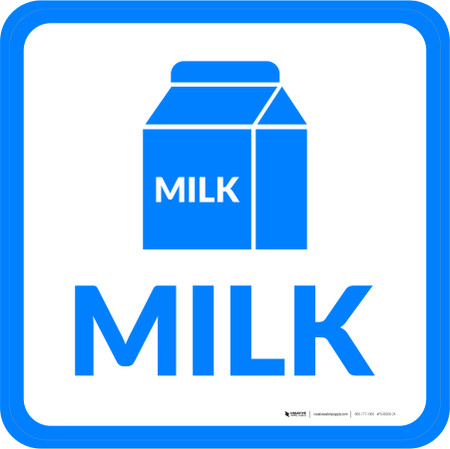 Milk with Icon Square - Floor Sign