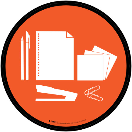 Office Supplies Icon Circle - Floor Sign