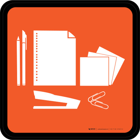 Office Supplies Icon Square - Floor Sign | Creative Safety Supply